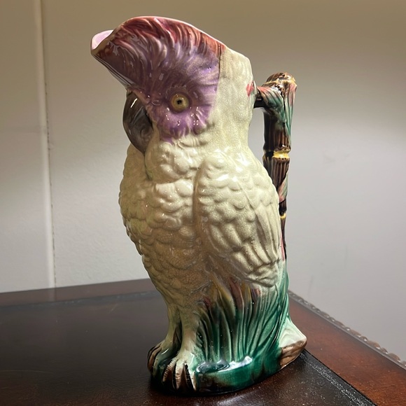 Accents | 19th Century Majolica Cockatoo Pitcher | Poshmark